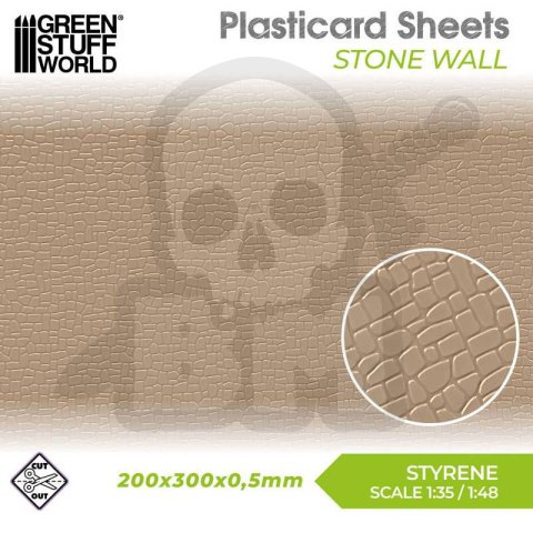 Battle-Models > Plasticard - Stone Wall Textured Sheet arkusz A4
